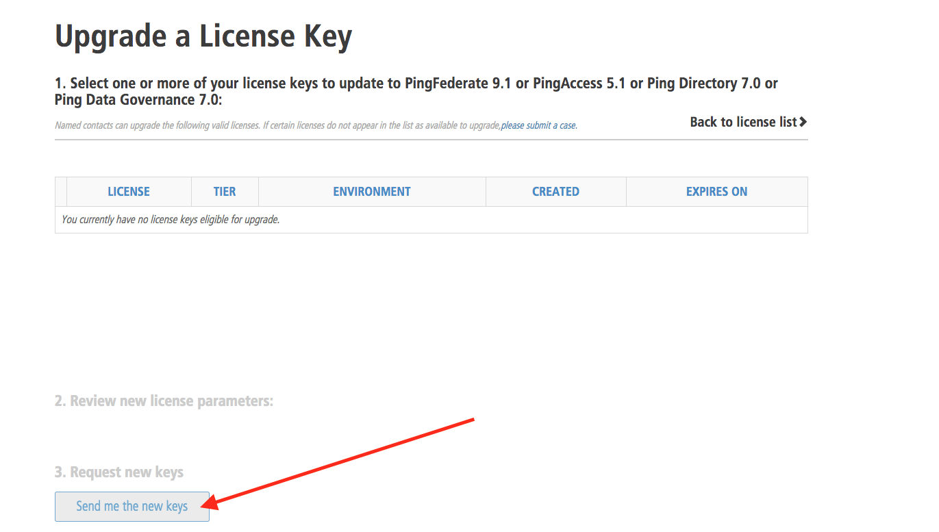 How to upgrade a PingFederate License key using the Customer Portal