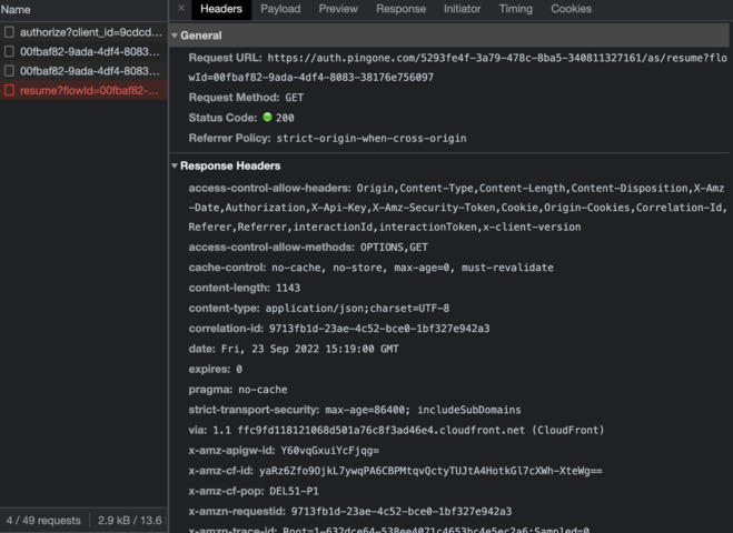 Getting CORS error on Authentication Flow Resume URL when using the pi ... Getting CORS error on Authentication Flow Resume URL when using the pi ...